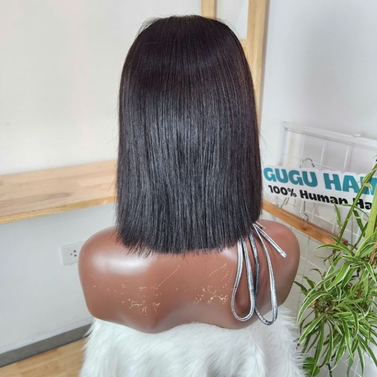 10 Inches Bone Straight Bob Wig Natural Color Raw Vietnamese Hair