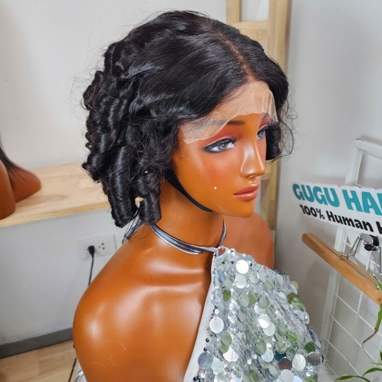 10 Inches Bouncy Curly Wig Natural Color Raw Vietnamese Hair