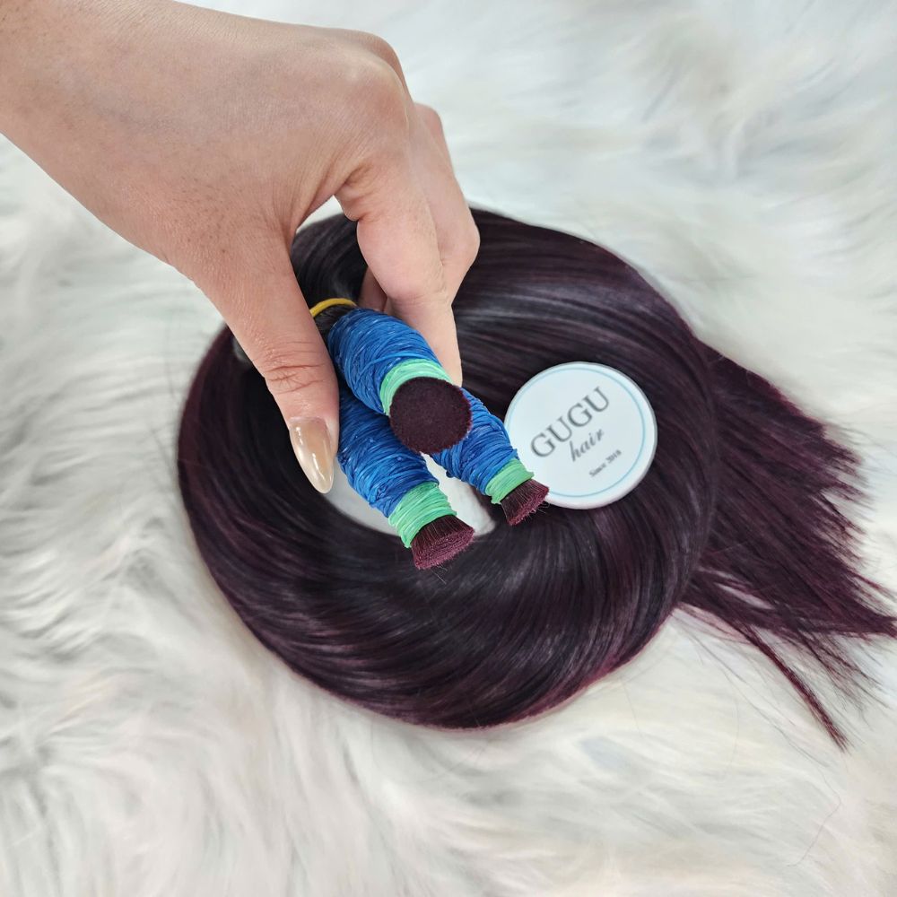 Premium Bulk Hair Extension Red Wine Color Raw Vietnamese Hair