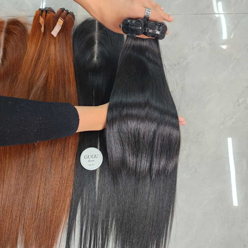Light Brown Color Bone Straight Bulk Hair Extension Vietnamese Human Hair